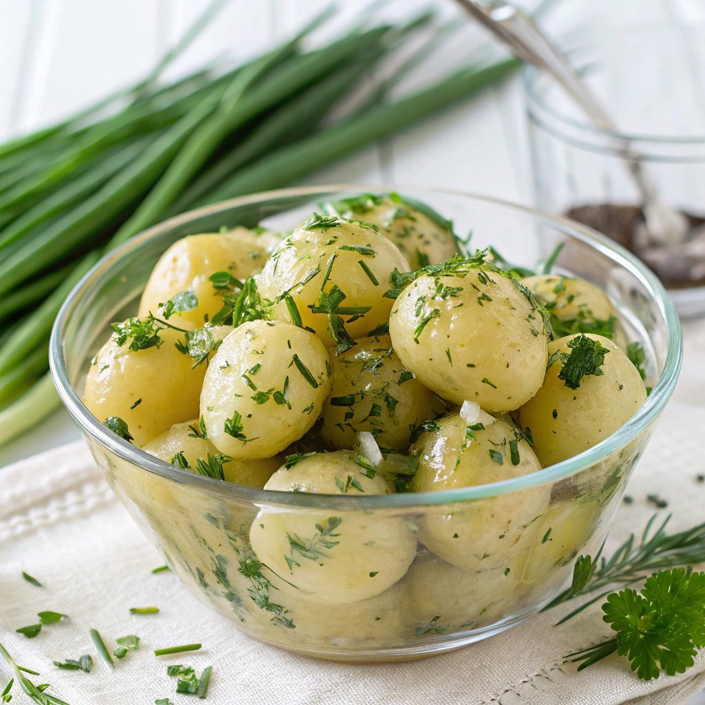 Boiled Baby Potato Salad With Dill & Chives Recipe!