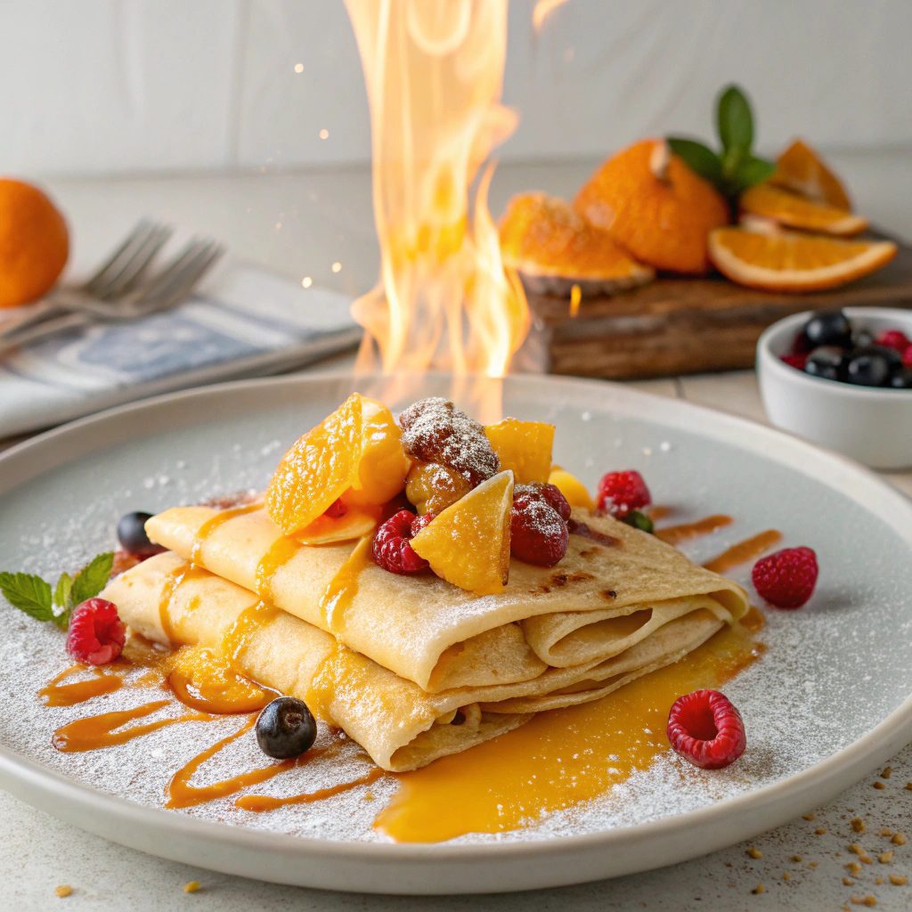 Classic Crepes Suzette Recipe: Flambéed French Dessert