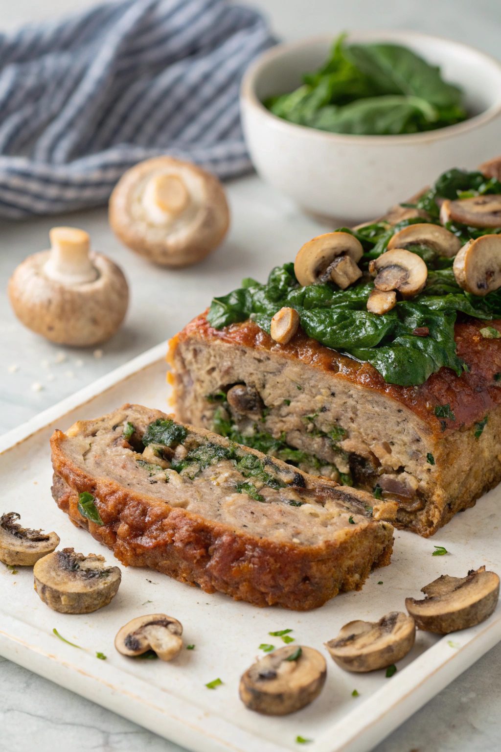 Meatloaf With Chopped Mushrooms And Spinach Recipe | How to Cook Them ...